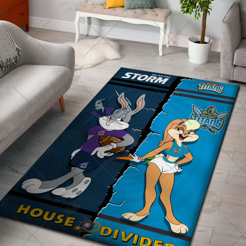 Custom-made NRL x Bugs Bunny / Looney Tunes House Divided Rug Home ...