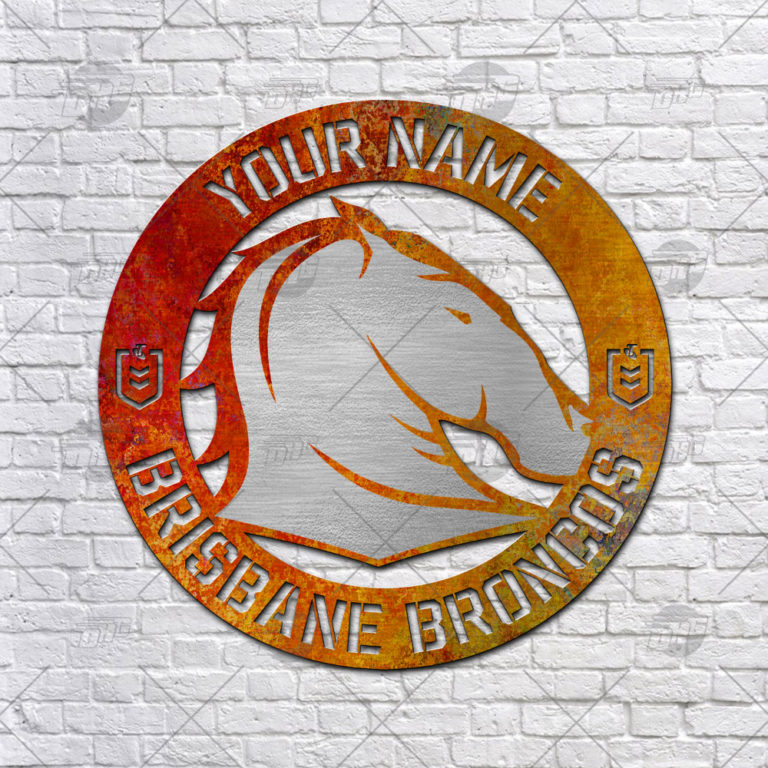 Custom made NRL Brisbane Broncos Cut Metal Sign Camo Hot Newest ...