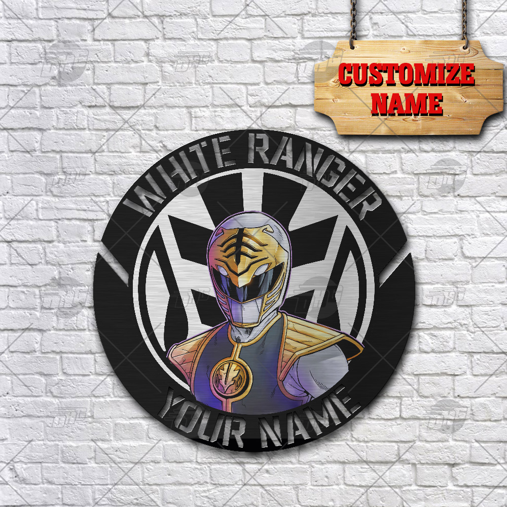 Custom Name Mighty Morphin Power Rangers Movie White Ranger Metal Sign ...